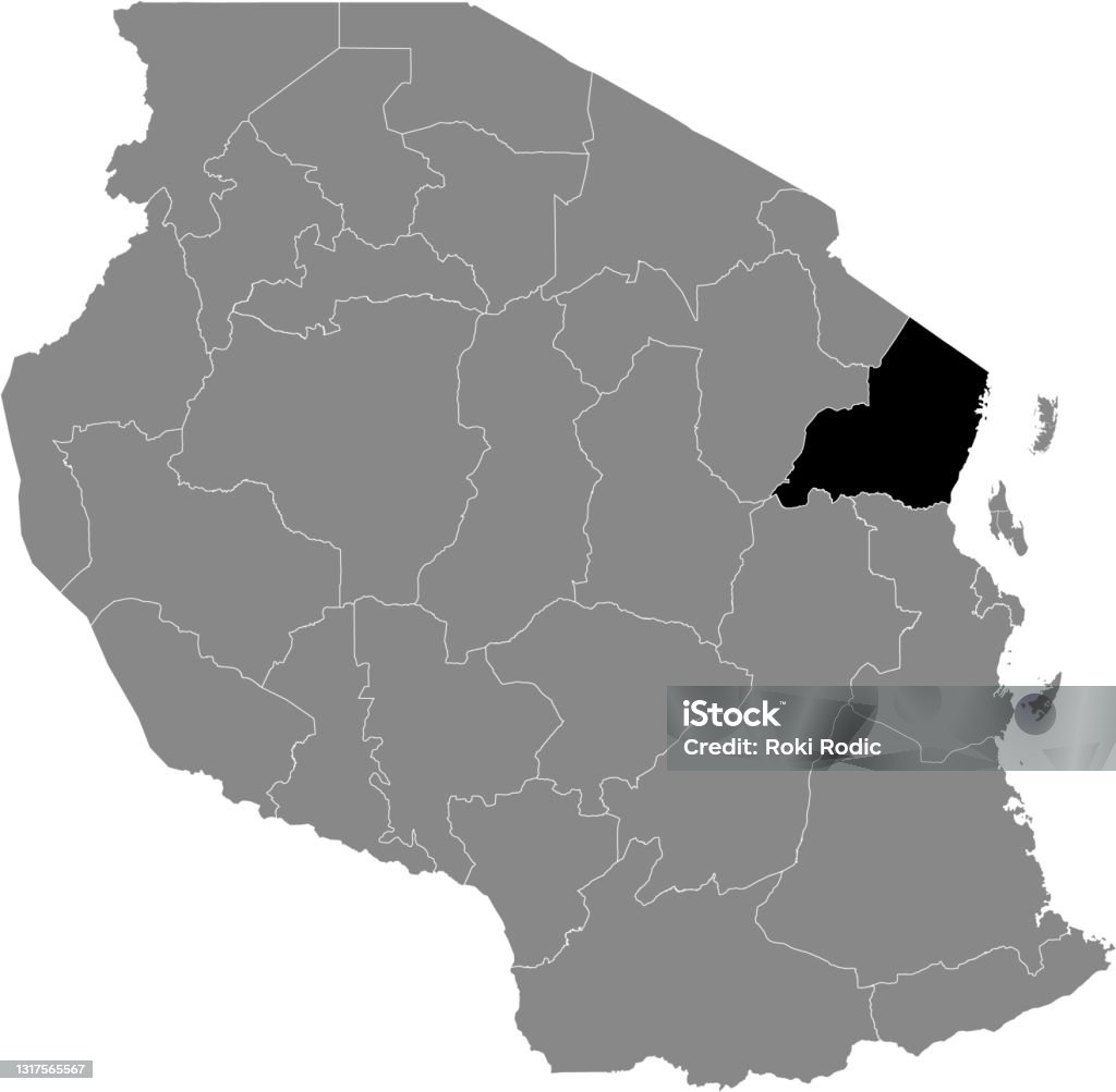 Location Map Of The Tanga Region Of Tanzania Stock Illustration