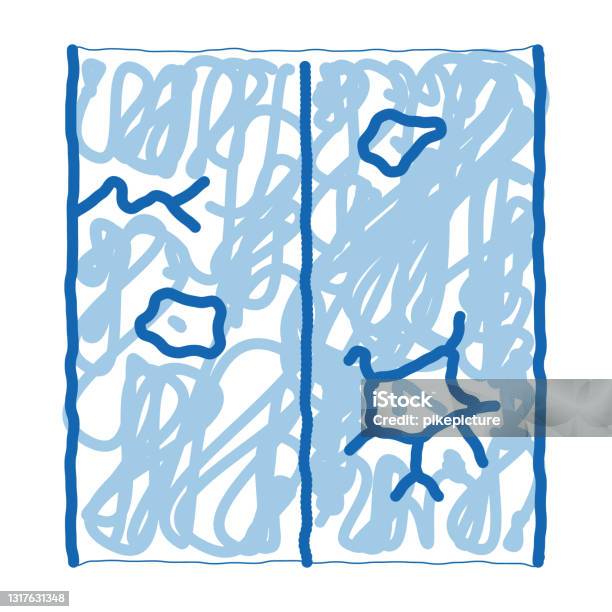 Illustration Dessinée À La Main Dicône De Doodle De Route Cassée
