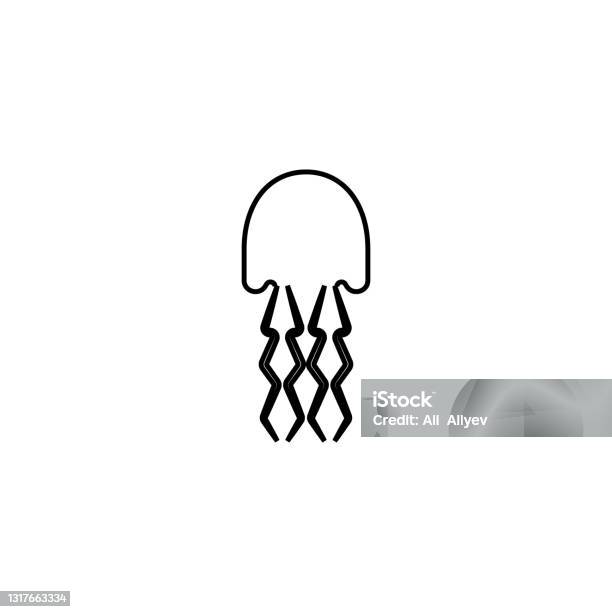 Icône De Ligne De Poisson De Gelée Symbole Simple Daffichage Daffiche