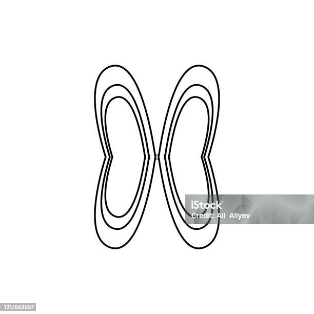 Icône De Ligne De Papillon Symbole Simple De Fond Daffiche De Papillon