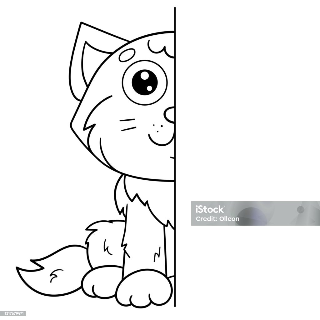Menggambar Secara Simetris Mewarnai Garis Besar Halaman Kartun Kucing ... Menggambar Secara Simetris Mewarnai Garis Besar Halaman Kartun Kucing ...