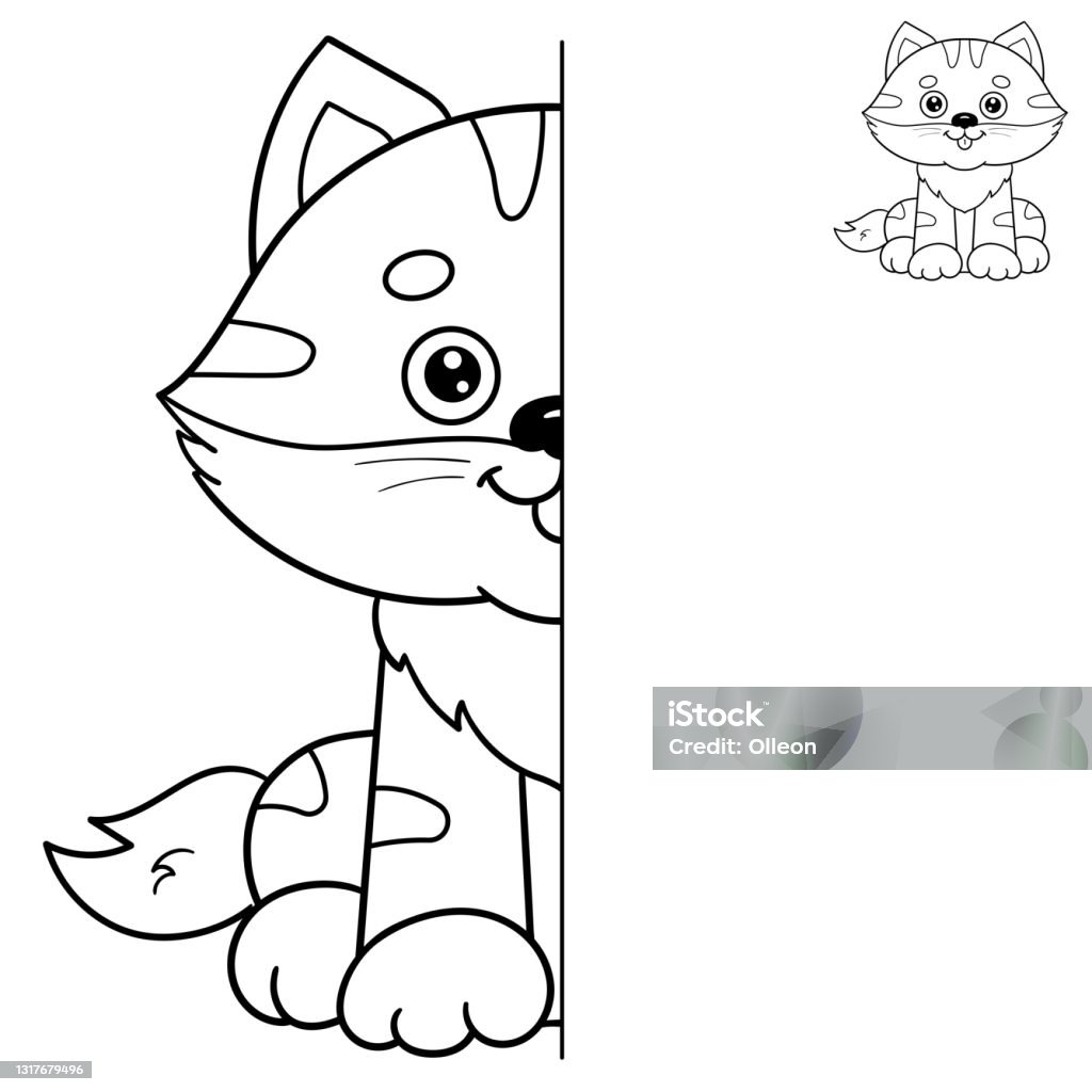Menggambar Secara Simetris Mewarnai Garis Besar Halaman Kartun Kucing ... Menggambar Secara Simetris Mewarnai Garis Besar Halaman Kartun Kucing ...