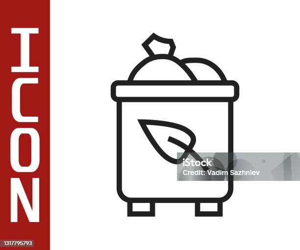 Bac De Recyclage De Ligne Noire Avec Licône De Symbole De Recyclage