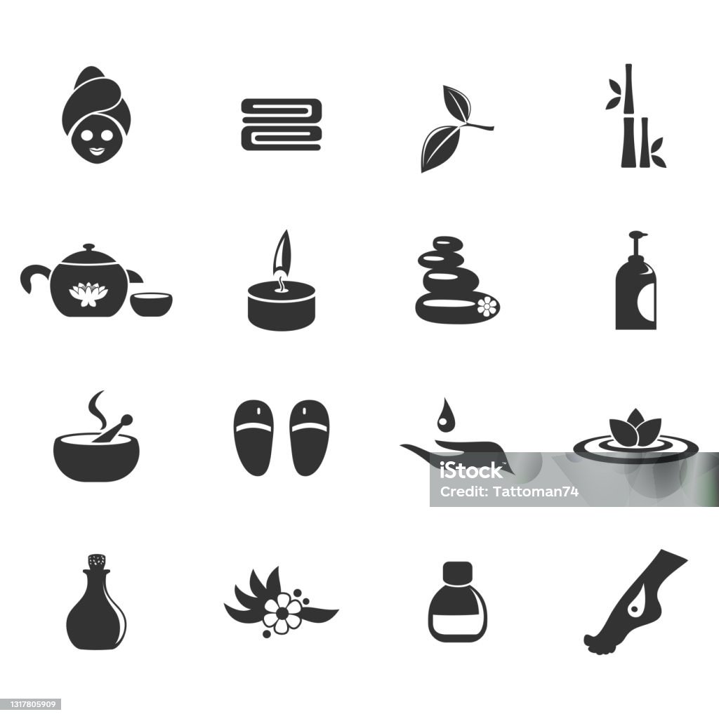 Spa And Massage Icons Stock Illustration Download Image Now Alternative Therapy