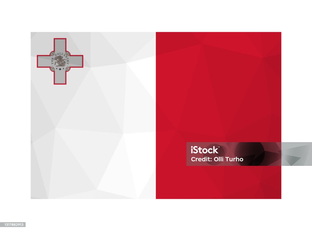 Vector Isolated Illustration National Maltese Flag With Bicolour And