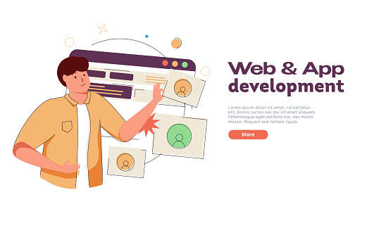 Spanduk Desain Dan Pemrograman Halaman Arahan Web Iklan Desainer
