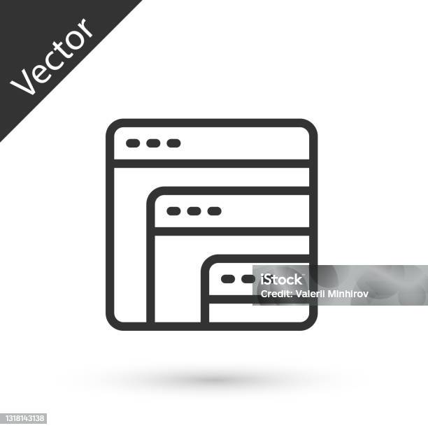 Grey Line Software Web Developer Programming Code Icon Isolated On White Background Javascript