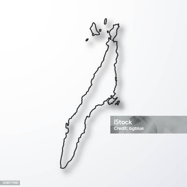 Carte De Cebu Contour Noir Avec Lombre Sur Le Fond Blanc Vecteurs