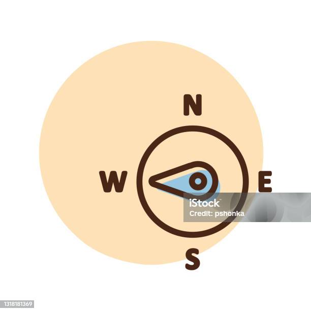 Compass Wind Rose Vector Icon Direction West Stock Illustration