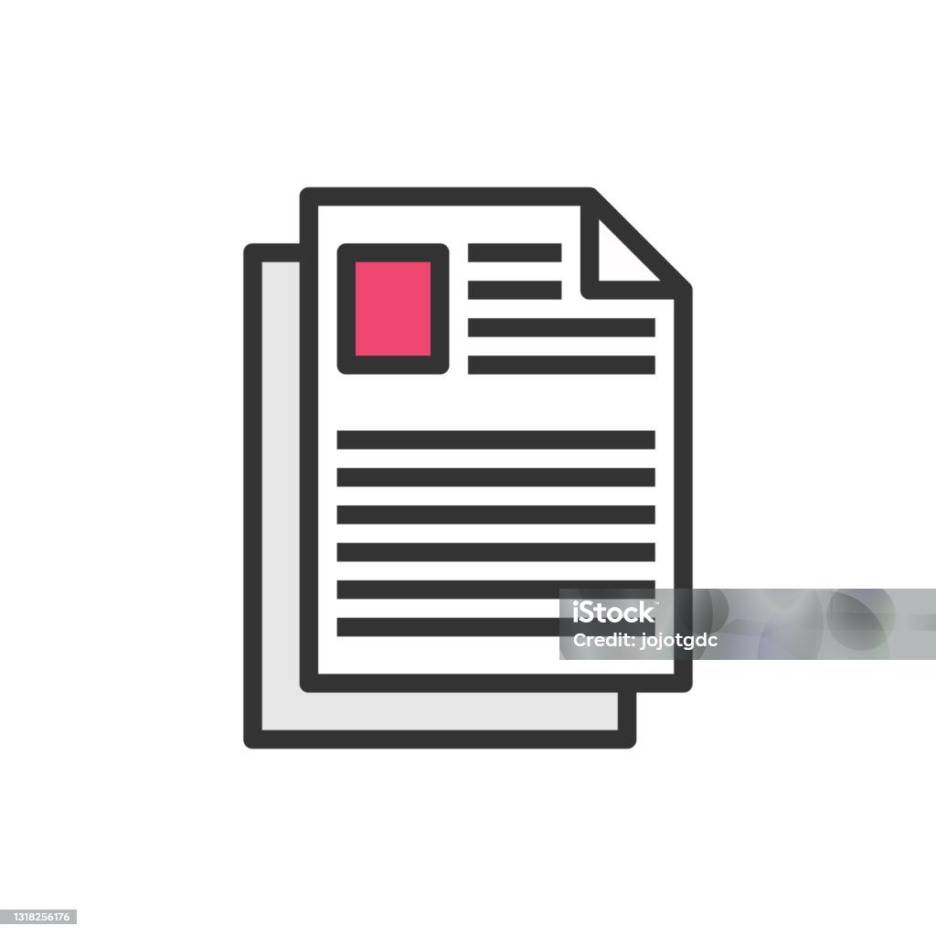 Paper Line Icon Vector Illustration Stock Illustration Download Image