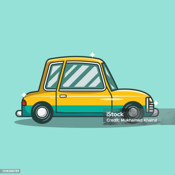 Dessin Animé De Vecteur De Voiture Dessin Animé Plat De Voiture De
