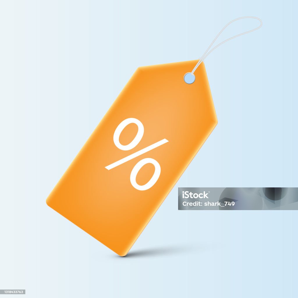 Étiquette Orange De Prix Avec Le Signe De Pourcentage Lillustration De