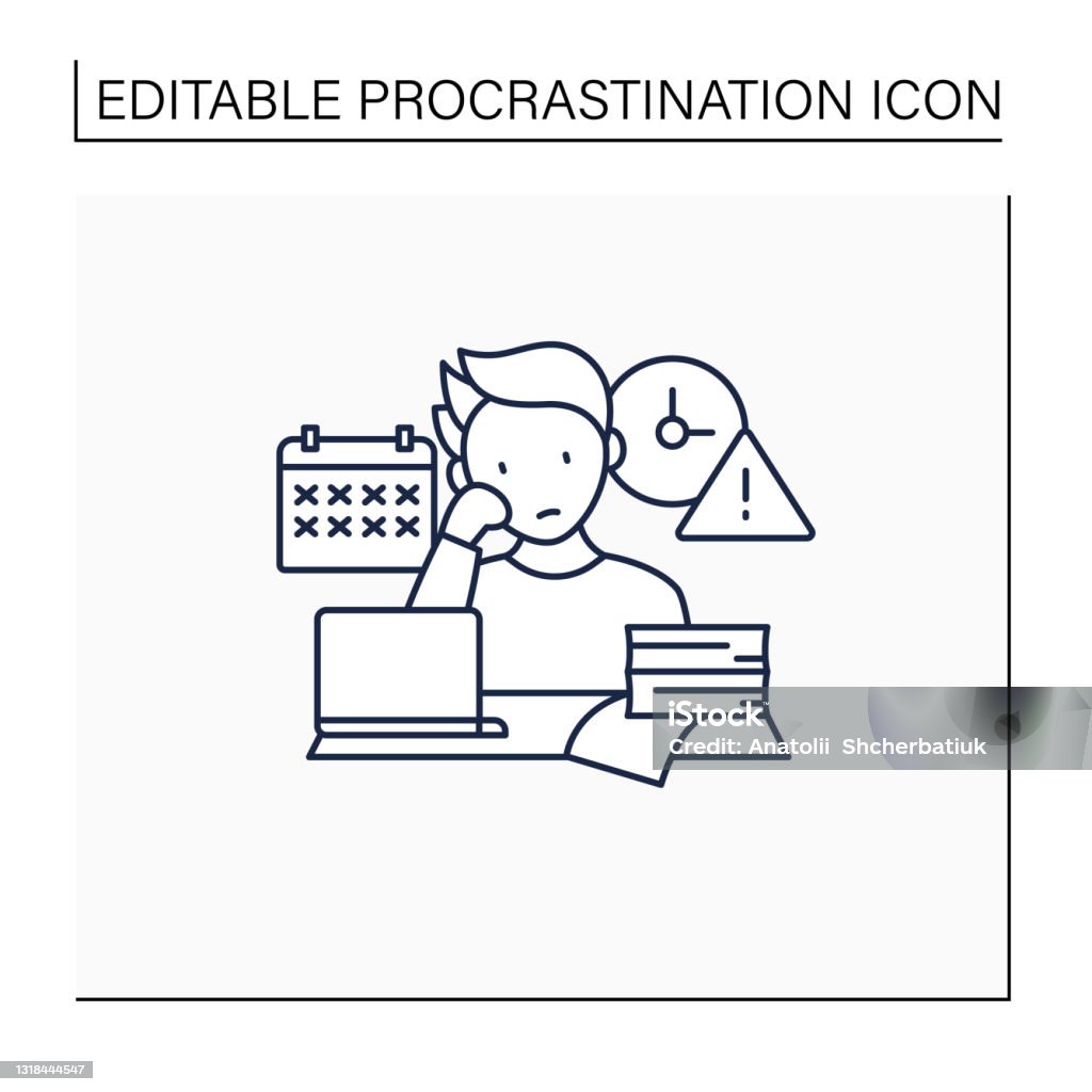 Delaying Deadlines Line Icon Stock Illustration - Download Image Now ... Delaying Deadlines Line Icon Stock Illustration - Download Image Now ...
