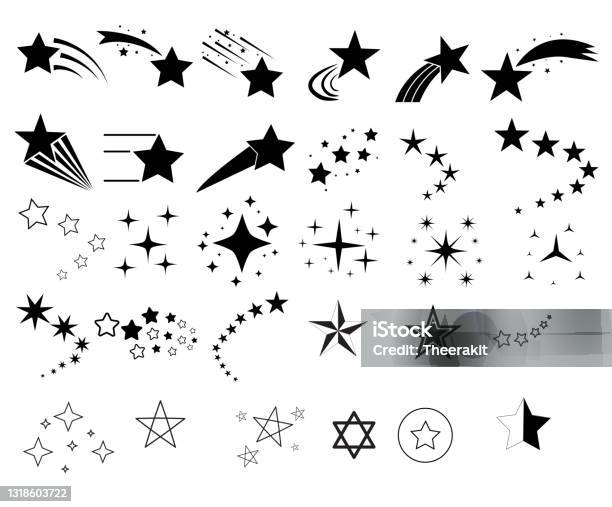 Icône Détoiles Filantes Sur Le Fond Blanc Symbole De Personne Détoile