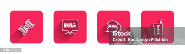 Atur Simbol Dna Garis Dan Barang Pecah Belah Laboratorium Atau Gelas