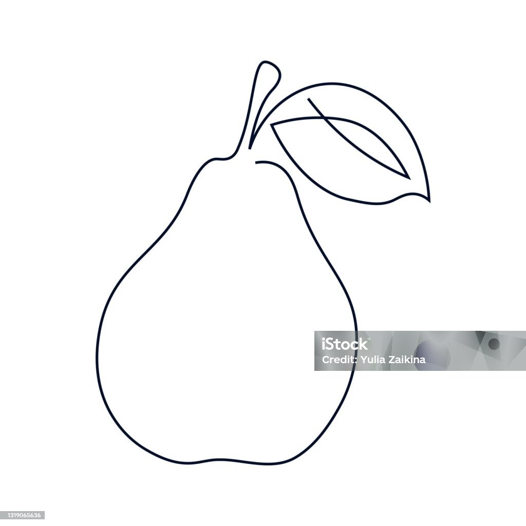 Gambar Garis Menerus Buah Pir Gambar Garis Tunggal Buah Buah Digambar Dengan Satu Baris