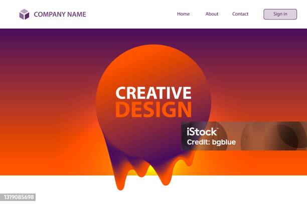 Halaman Arahan Template Desain Abstrak Bentuk Cairan Merah Latar