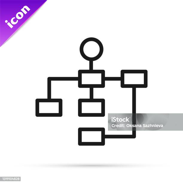 Graphisme Organogramme De Hiérarchie De Ligne Noire Daffaires