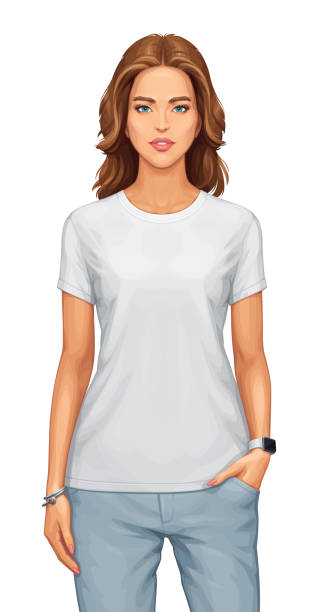 Tshirt Models Female Illustrations Royalty Free Vector Graphics And Clip
