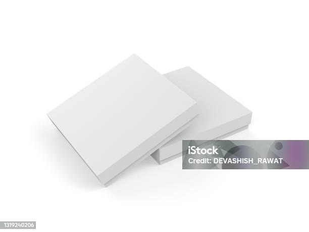 Mockup Kotak Kemasan Kotak Kardus Persegi Ramping Putih Template Mock