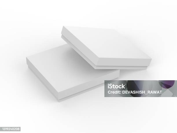Mockup Kotak Kemasan Kotak Kardus Persegi Ramping Putih Template Mock