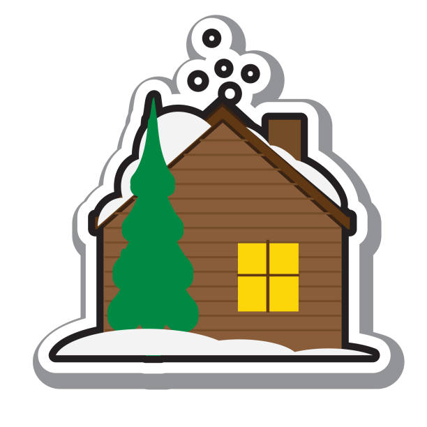 Snowy Cabin Clipart