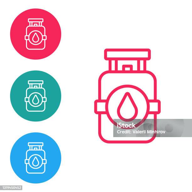 Icône Rouge De Réservoir De Gaz Propane Disolement Sur Le Fond Blanc
