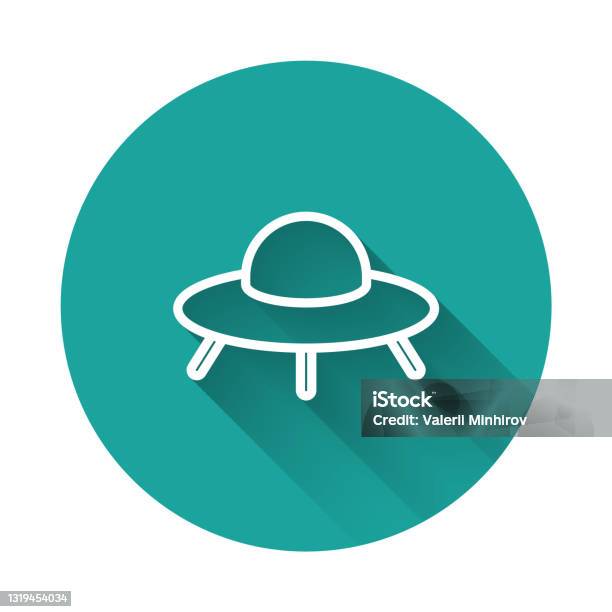 Graphisme De Vaisseau Spatial Volant Dovni De Ligne Blanche Disolement