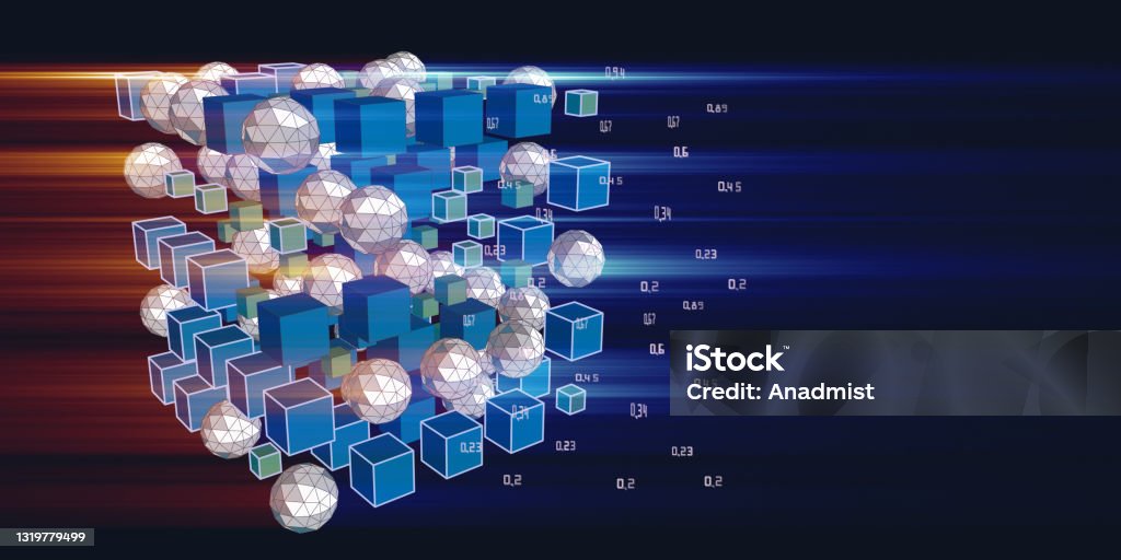 Big Data Visualisasi Abstrak Menganalisis Kubus Dan Bola Algoritma