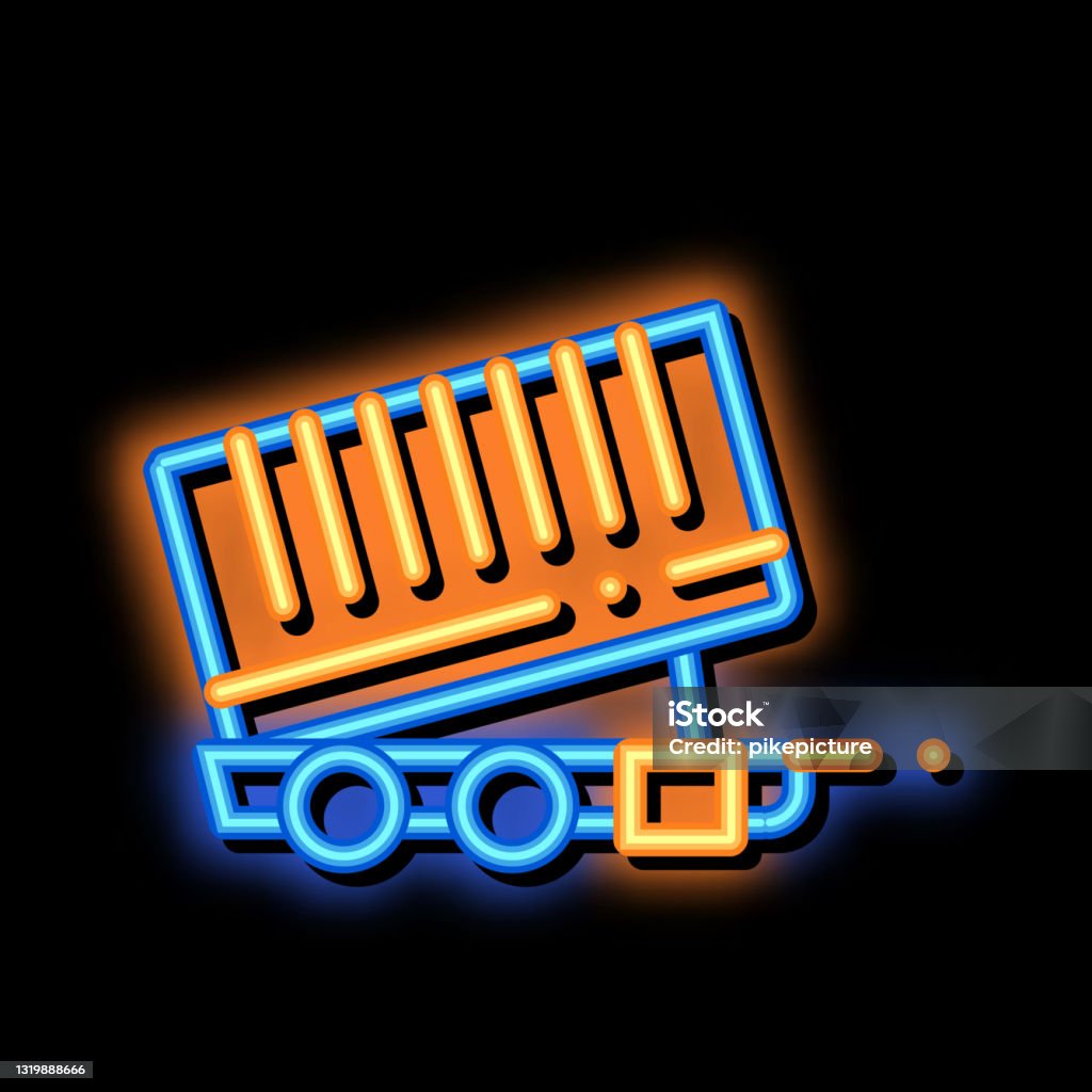 Agricultural Cargo Trailer Neon Glow Icon Illustration Stock ... Agricultural Cargo Trailer Neon Glow Icon Illustration Stock ...