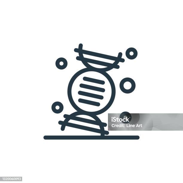 Vecteur Dicône Dadn Du Concept Médical Illustration Mince De Ligne De
