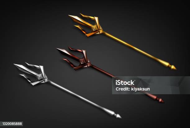 Poseidon Tridents Marine God Neptune Weapons Set Stock Illustration ... Poseidon Tridents Marine God Neptune Weapons Set Stock Illustration ...