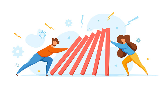 Efek Domino Dari Pengusaha Mendorong Keras Terhadap Jatuhnya Ilustrasi ... Efek Domino Dari Pengusaha Mendorong Keras Terhadap Jatuhnya Ilustrasi ...