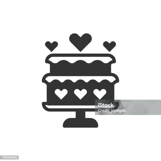 Graphisme Damour De Gâteau De Coeur Ou Illustration De Vecteur De Logo