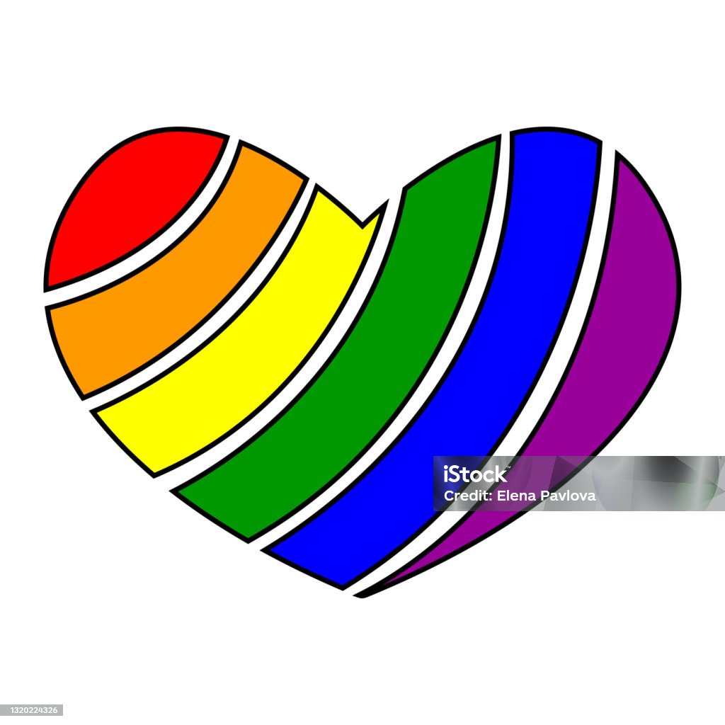 Lgbt Rainbow Heart Isolated On White Background Happy Pride Day Lgbtq