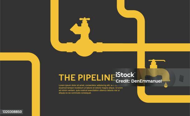 Konsep Latar Belakang Saluran Pipa Desain Vektor Datar Minyak Atau Gas