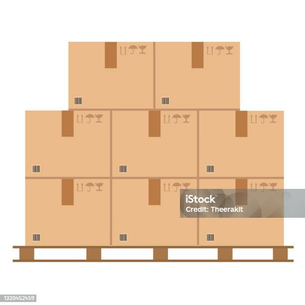 Logo De Cargaison Demballage Boîtes En Carton Avec Des Signes Fragiles