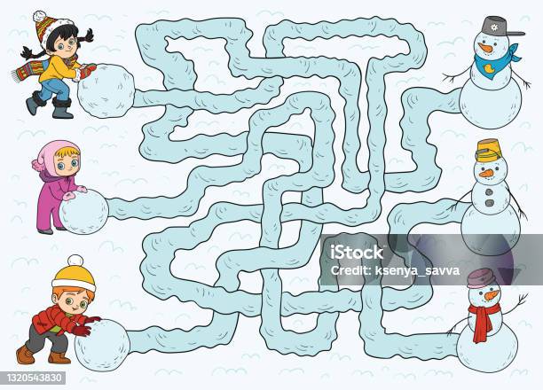 Jeu De Labyrinthe Jeu Déducation Pour Les Enfants Enfants Et Bonhommes