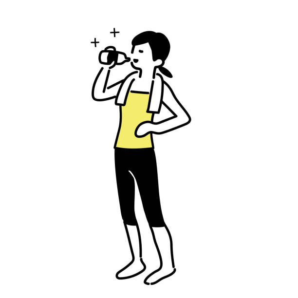 160 Sporty Woman Drinking Water Stock Illustrations Royalty Free