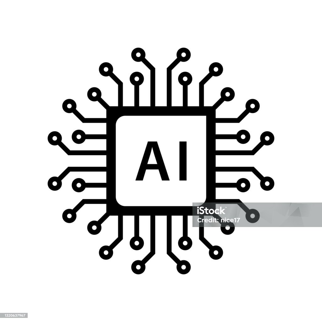 Icône Dintelligence Artificielle Définie Dans Le Style De Ligne
