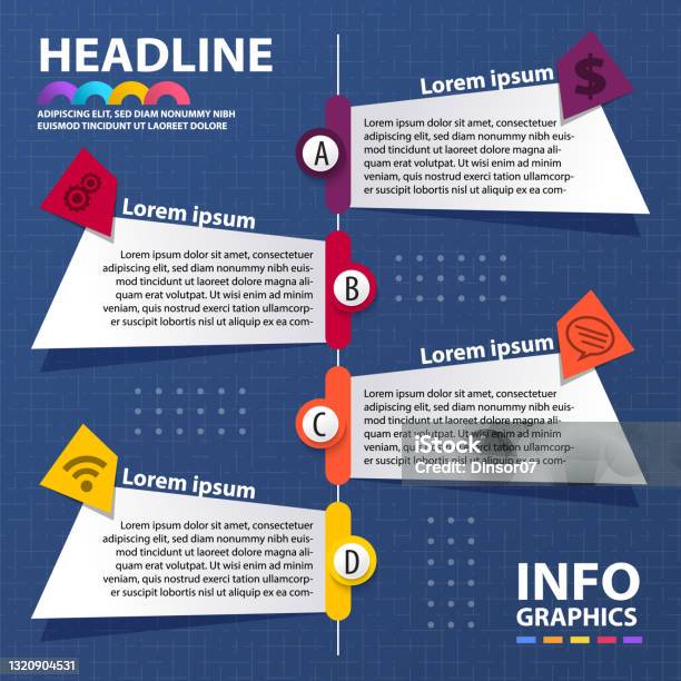 Infografis Desain Template Vektor Ilustrasi Spanduk Kreatif Proses
