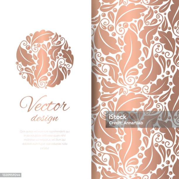 Desain Kartu Undangan Mewah Emas Dan Putih Template Ornamen Vintage