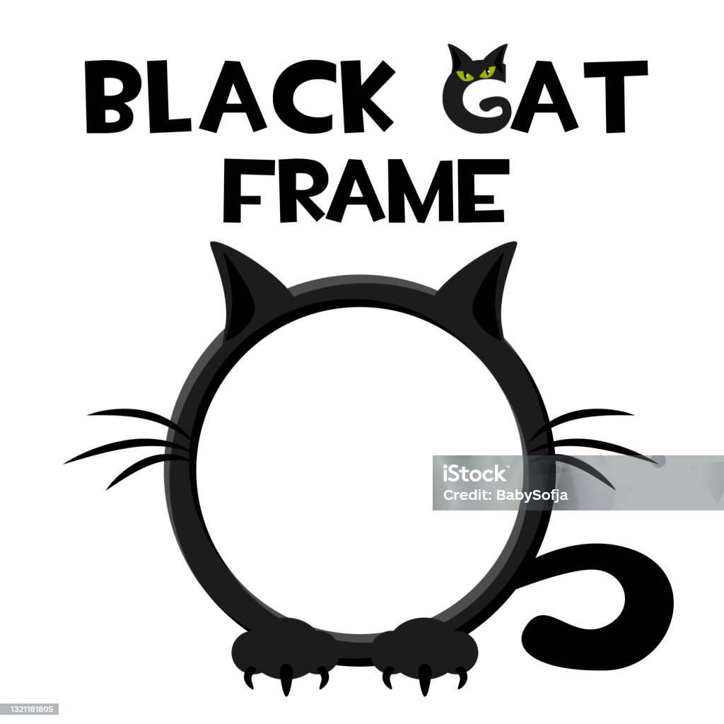 Cadre De Chat Rond Noir Avatar Dhalloween De Dessin Animé Pour Les Jeux