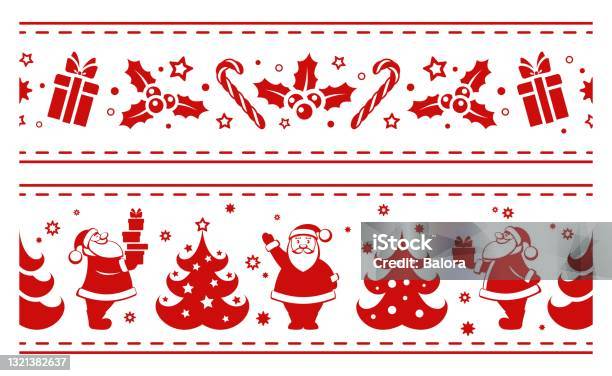 Perbatasan Natal Dengan Santa Claus Dan Simbol Liburan Vektor Ilustrasi ... Perbatasan Natal Dengan Santa Claus Dan Simbol Liburan Vektor Ilustrasi ...