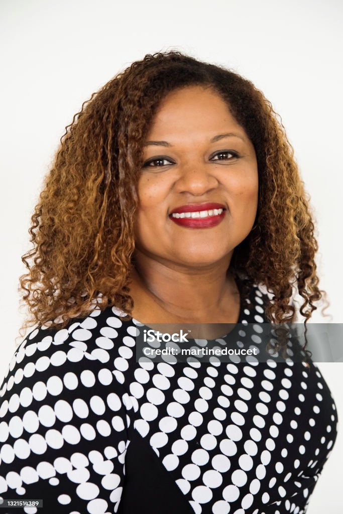 Portrait Of Mature Africanamerican Body Positive Woman On White
