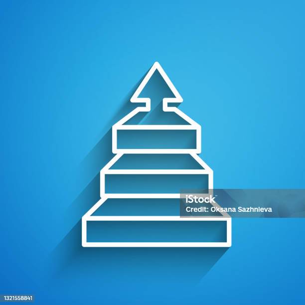 Ligne Blanche Icône Infographique Du Graphique Pyramide Métier Isolée