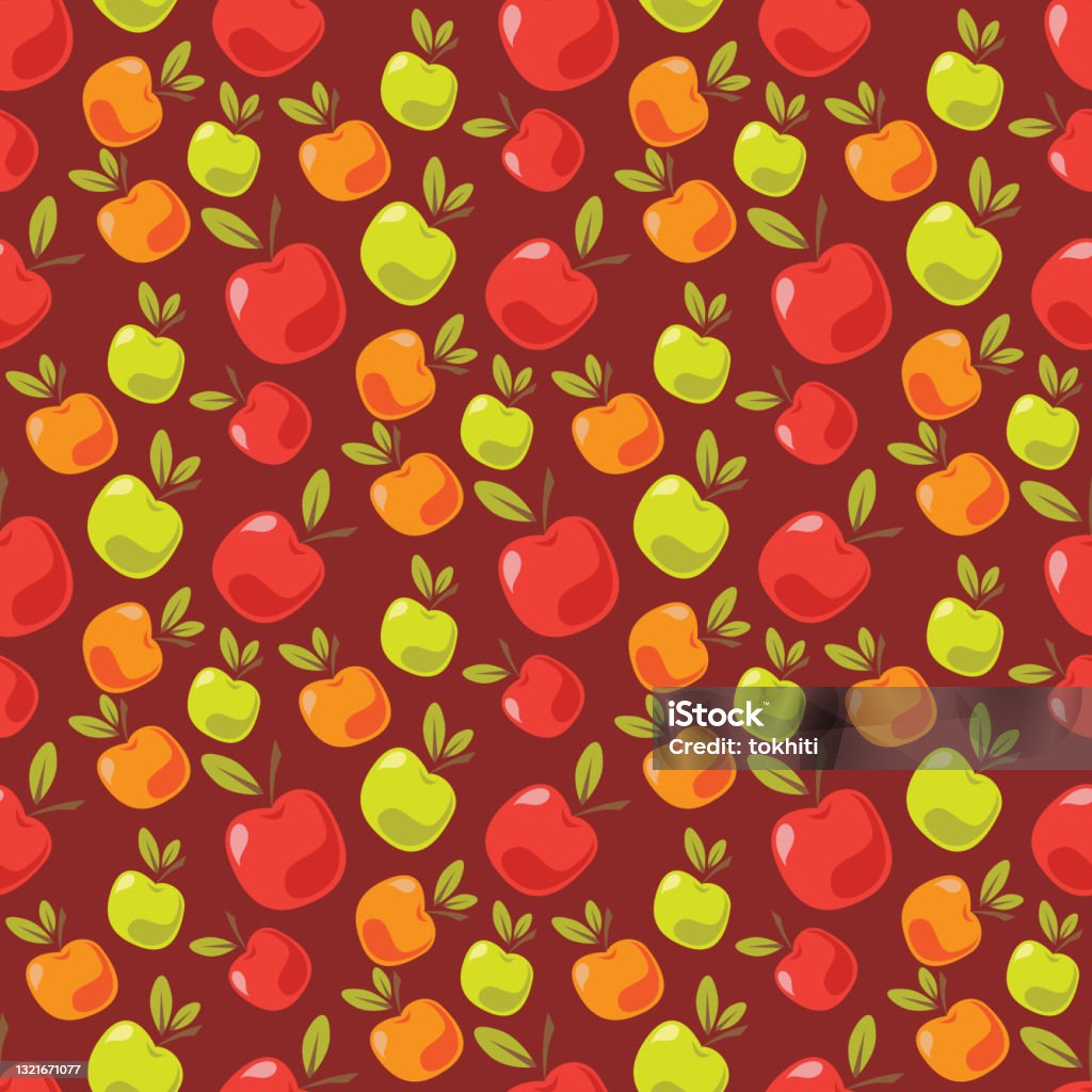 Seamless Pattern With Apples Stock Illustration Download Image Now