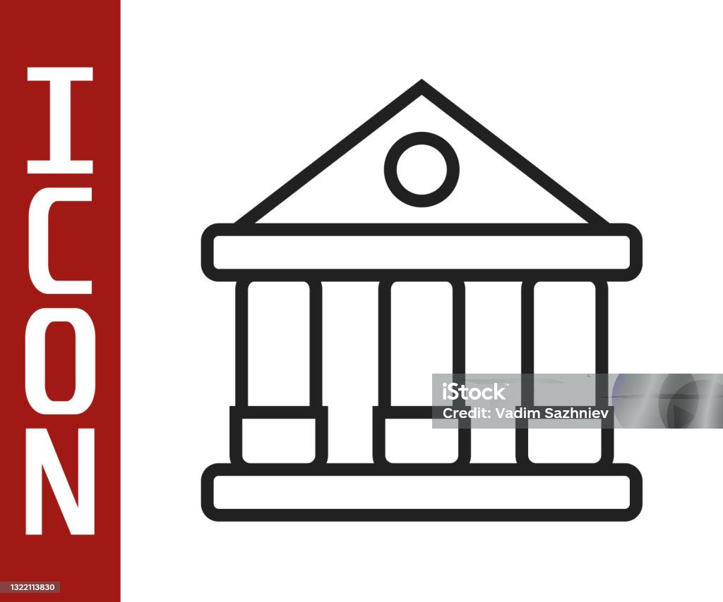 Ikon Bangunan Gedung Gedung Pengadilan Garis Hitam Terisolasi Pada ... Ikon Bangunan Gedung Gedung Pengadilan Garis Hitam Terisolasi Pada ...