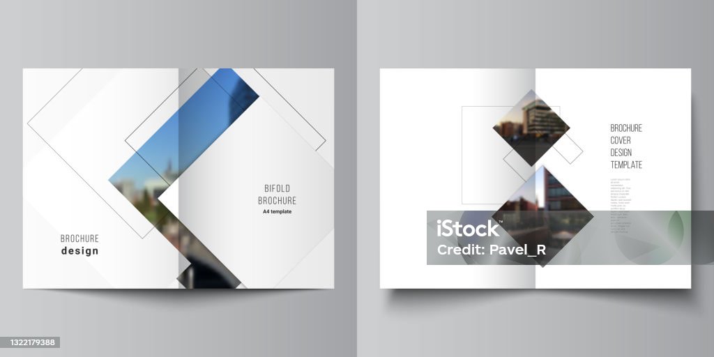 Tata Letak Vektor Dari Dua Templat Desain Mockup Sampul Format A4
