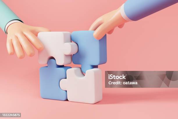 Konsep Bisnis Tangan Orangorang Yang Menghubungkan Tekateki Jigsaw